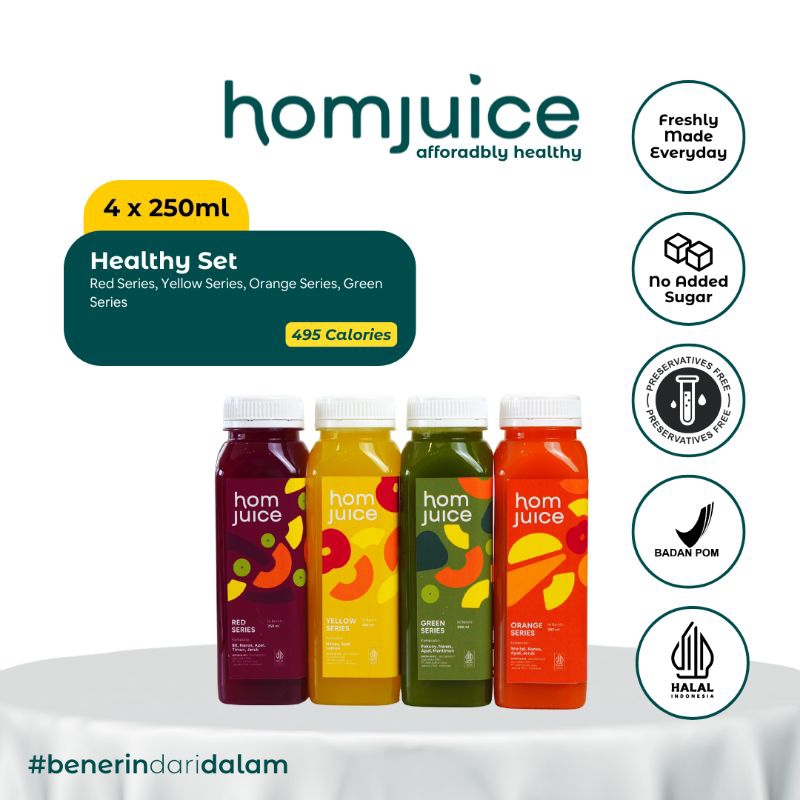 Jual Homjuice - 3x Healthy Set 12 x 250 ml (Cold-Pressed Juice/Jus ...