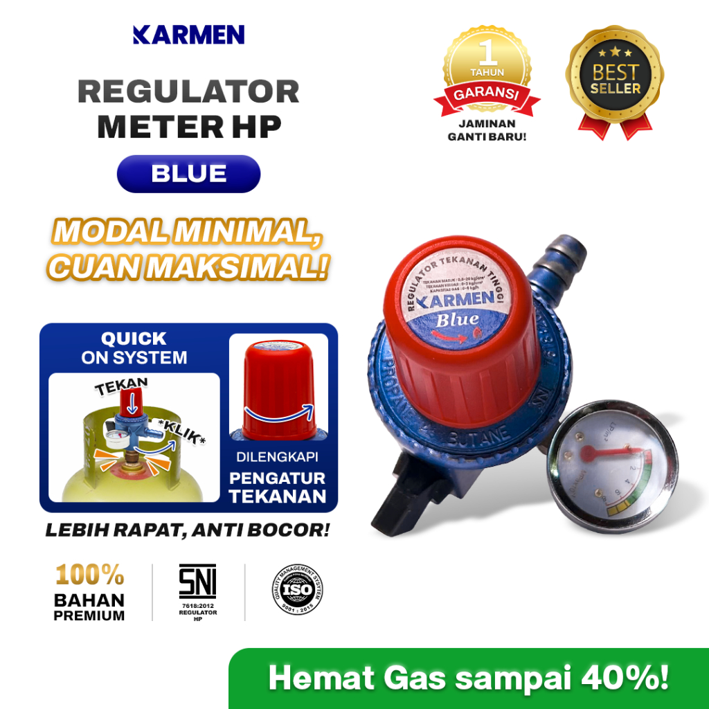 Jual KARMEN - Regulator Kompor Gas Meter High Pressure ANTI BOCOR ...