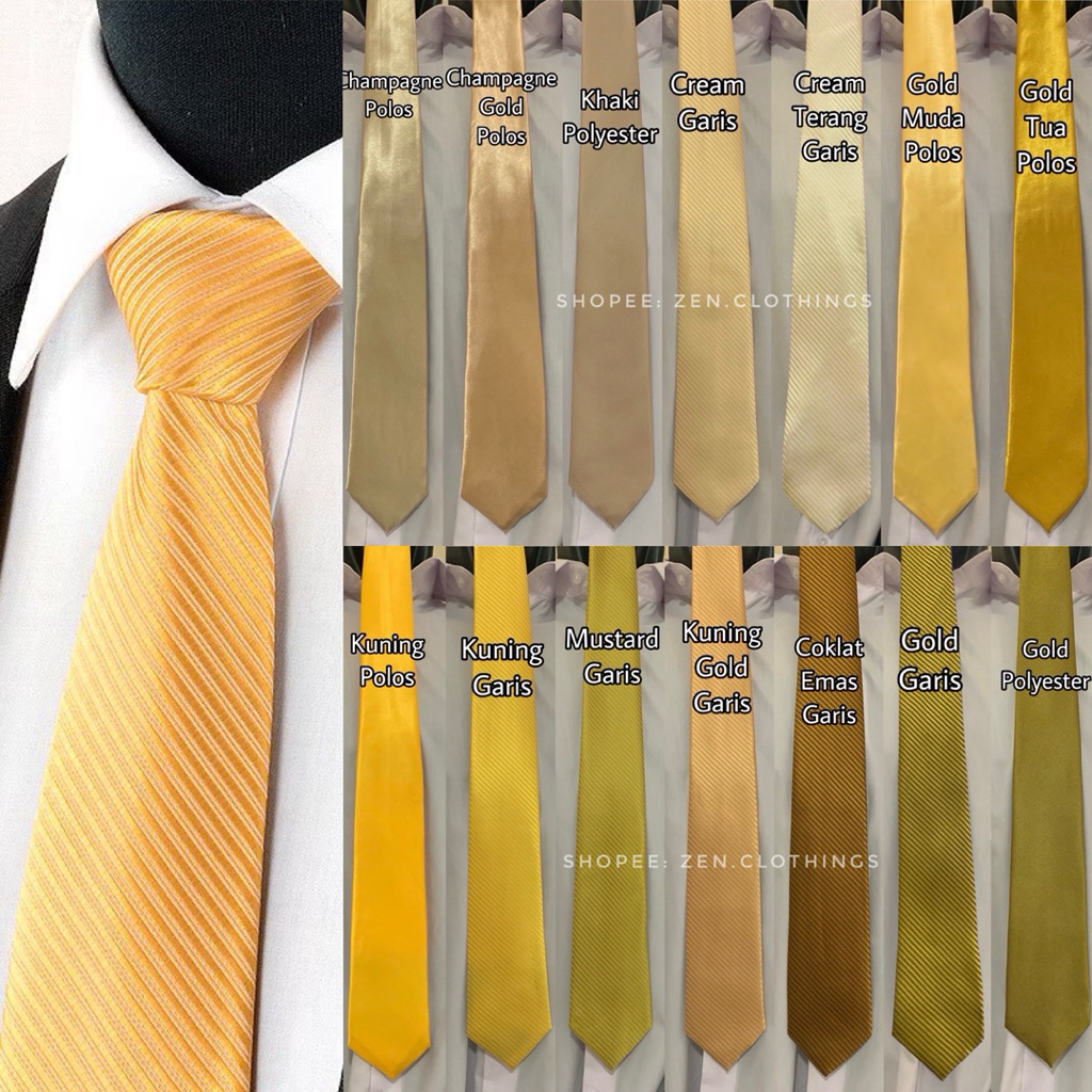 Jual Dasi Pria Ikat Manual Warna Cream Beige Krem Champagne Kuning Gold ...