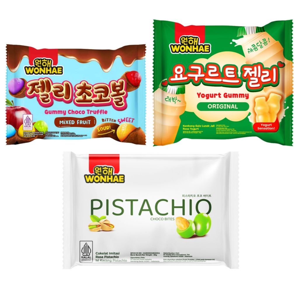 Jual WONHAE Gummy Choco Truffle Mixed Fruit yoghurt original pistachio ...