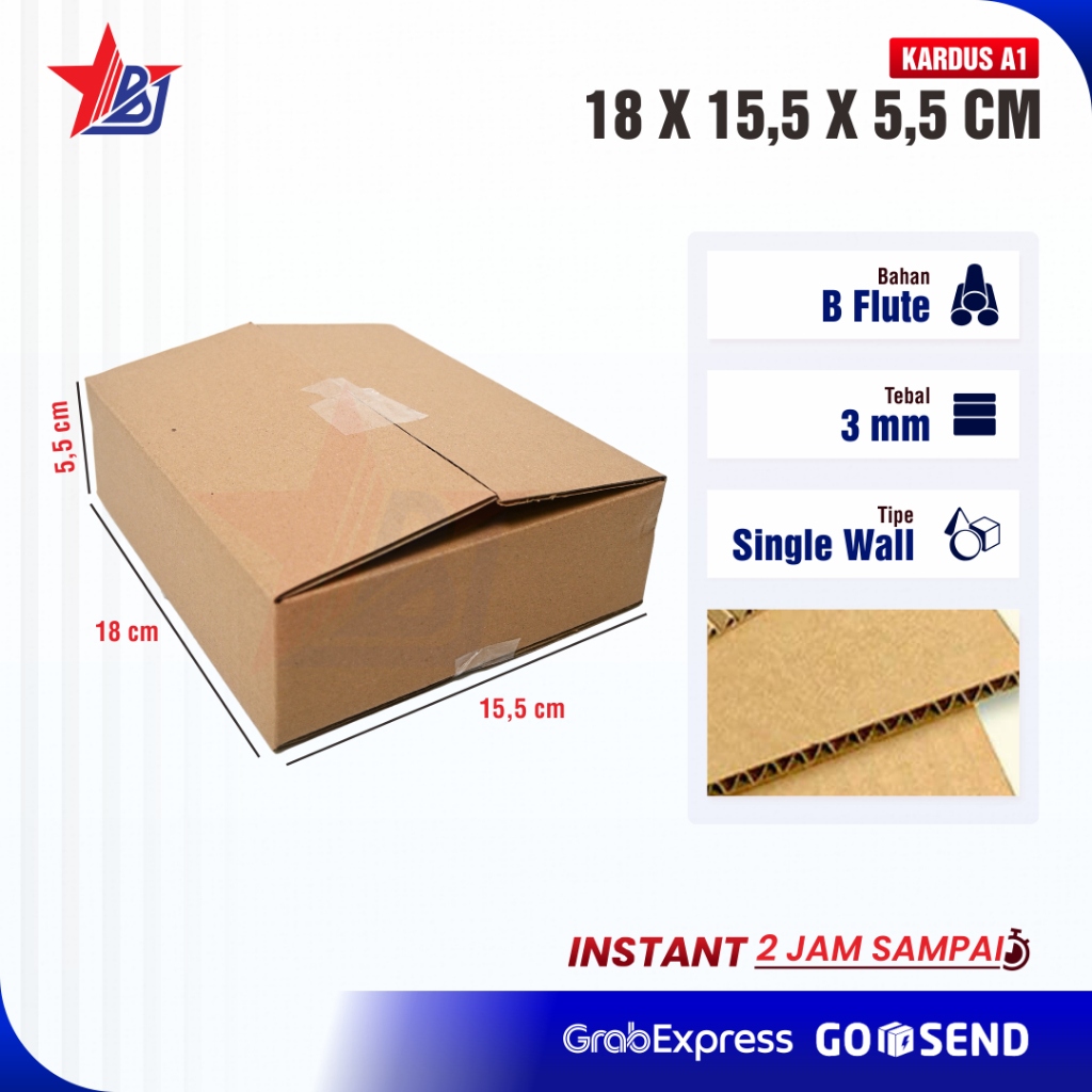 Jual Kardus Box 18x15.5x5.5cm Dus Kotak Polos Baru Packing Kopi Susu ...