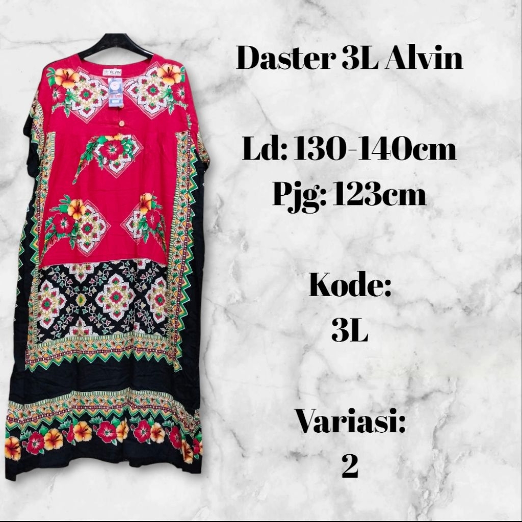 Jual Daster Jumbo 3L Batik Alvin Kancing Depan Busui Friendly (KT 3L ...