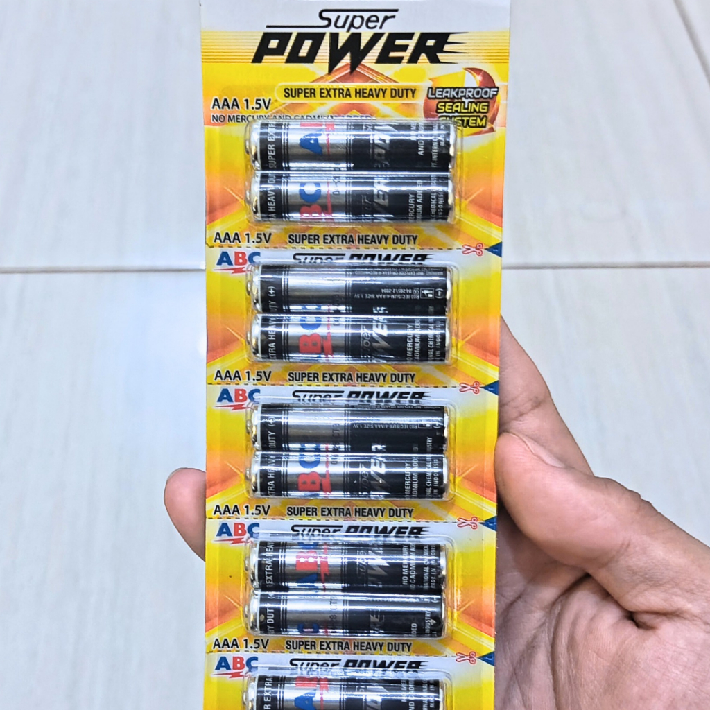 Jual BATERAI BATRE BATTERY ABC SUPER POWER AAA/A3 1.5V ( ISI 12PCS ...