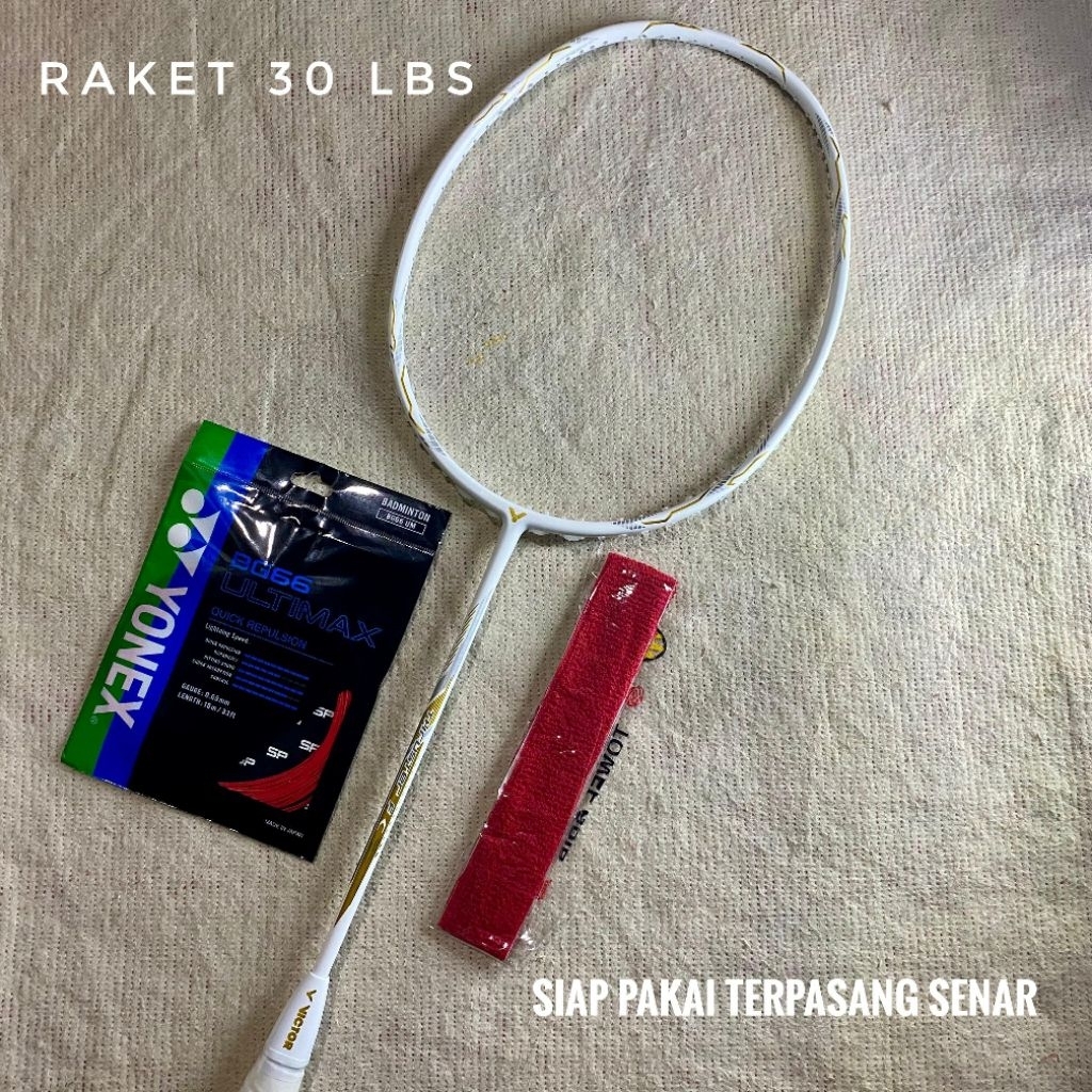 Jual RAKET BADMINTON FULL CARBON 30 LBS TERPASANG SENAR SIAP PAKAI ...