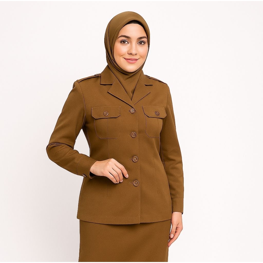 Jual Seragam ASN Wanita Pemda Tua | Baju Dinas PNS Kantong Dada | Size ...