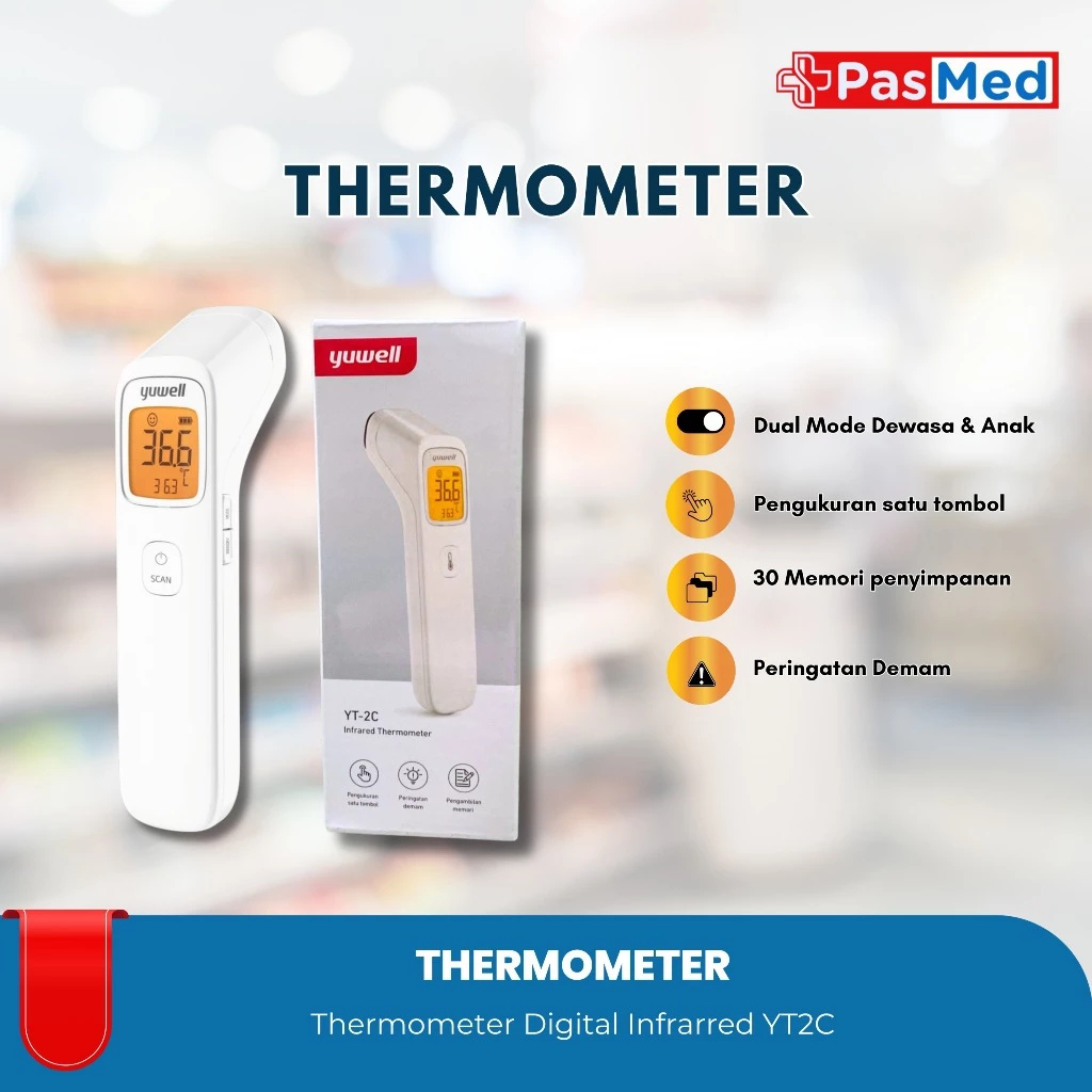 Jual Thermometer Digital Infrared YT 2C | Termometer Tembak Non Kontak ...