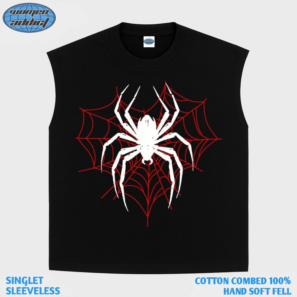 Jual KAOS BAJU SINGLET SPIDERMAN LOGO | SINGLET HITAM | SINGLET BAND ...