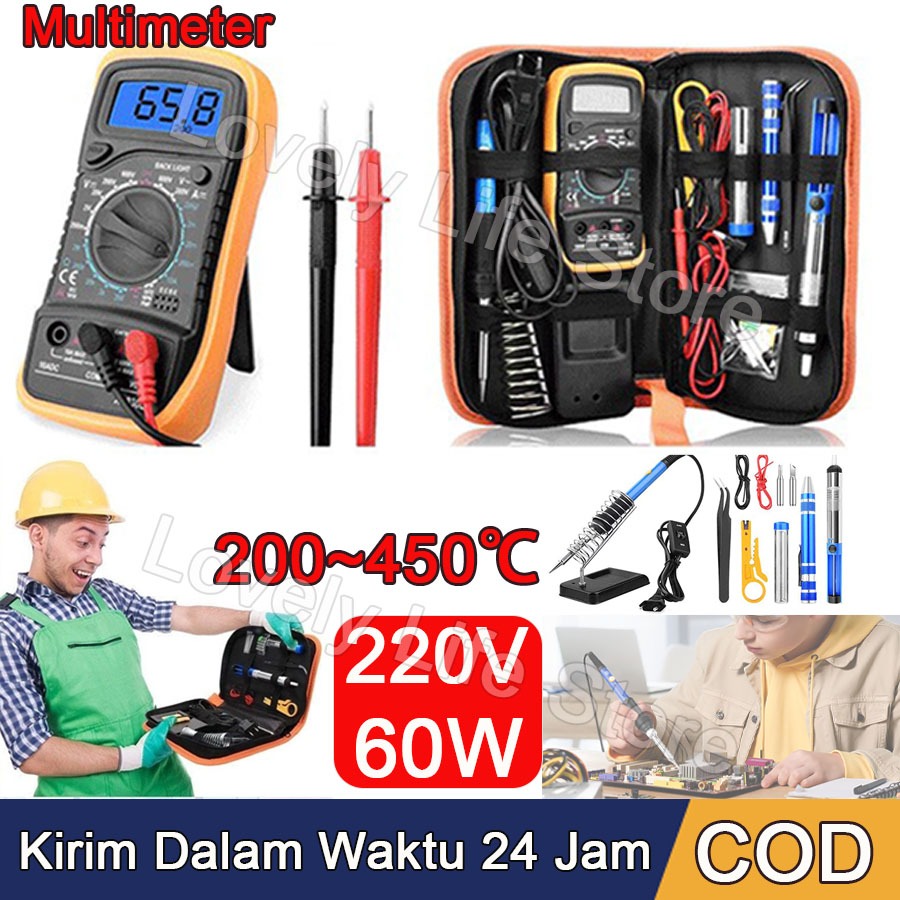 Jual 【COD】Set Solder Listrik Lengkap Dengan Multimeter Iron Tool Kit ...