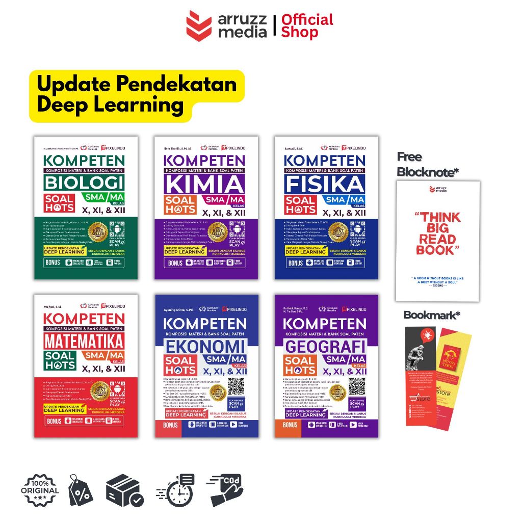 Jual Deep Learning KOMPETEN Matematika Fisika Biologi Kimia Ekonomi Geografi Kelas X, XI, XII ...