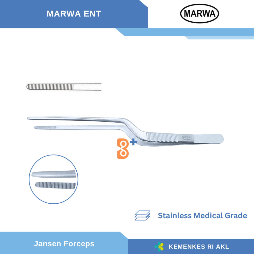 Jual Jansen Nasal Forcep Bayonet Shaped / Pinset Hidung Bayonet ...