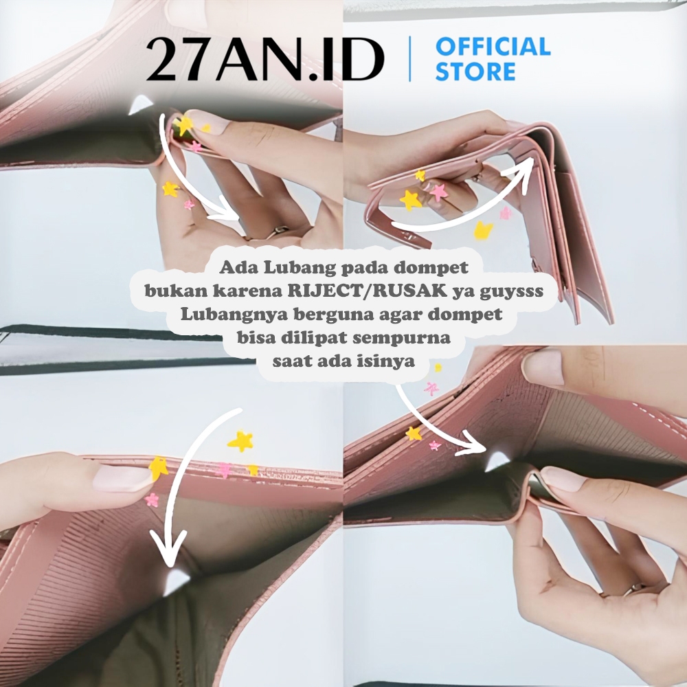 Jual (27AN.ID) Dompet Wanita AD47 Dompet Lipat Mini Simpel Card Holder Beruang Hologram Tas ...