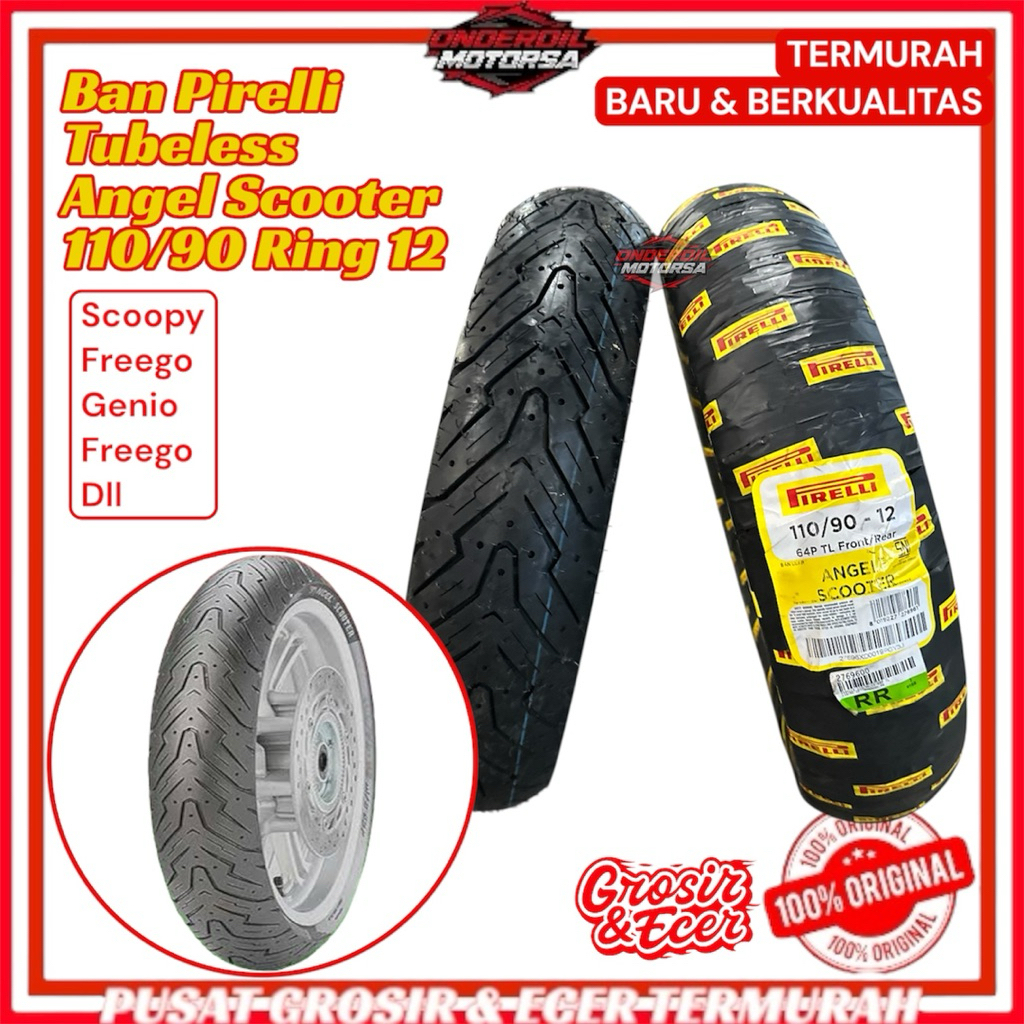 Jual BAN PIRELLI ANGEL SCOOTER 110/90-12 Ring 12 Tubeless Scoopy Beat ...