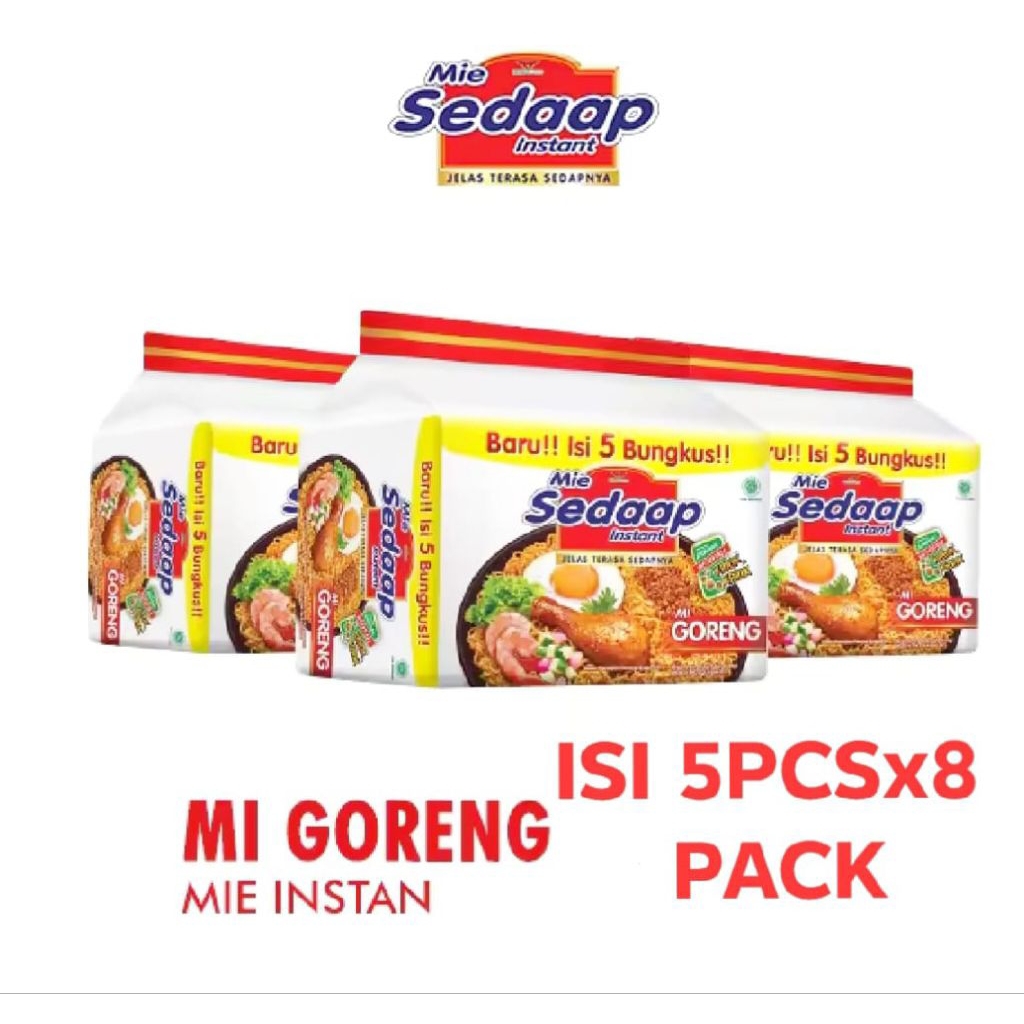 Jual MIE GORENG SEDAAP PACK 1 DUS 8 PACK ( 40PCS ) | Shopee Indonesia