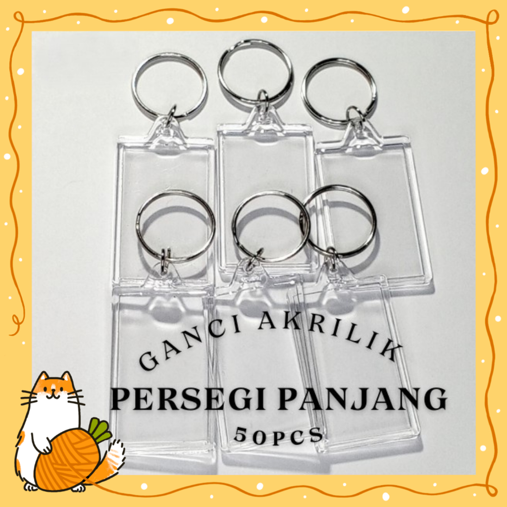 Jual (50pcs) Gantungan Kunci Ganci Persegi Panjang / Akrilik Insert ...