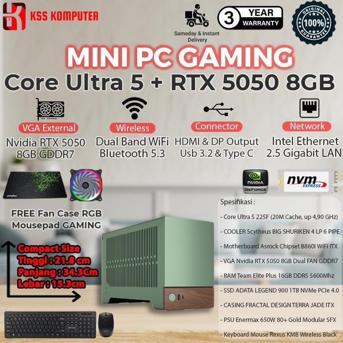 Jual Komputer ITX Core Ultra 5 + RTX 5050 + 32GB DDR5 + Fractial Design ...