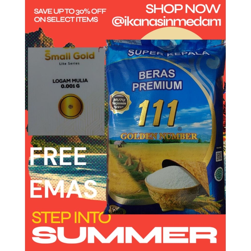 Jual beras 111 sania hsc premium golden number( FREE EMAS) | Shopee ...