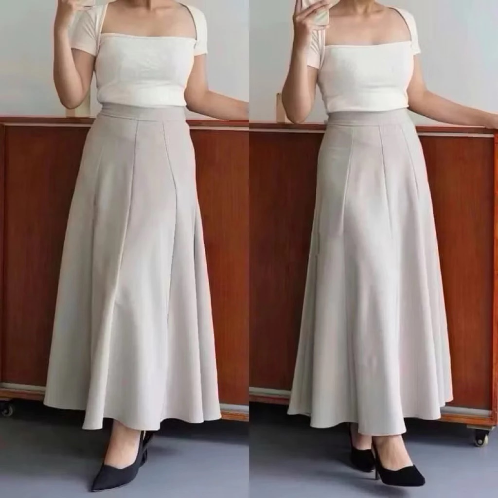 Jual YUWAY - Rok Maxi Wanita Audy - Model Loose Anti Kusut - Rok Flare ...
