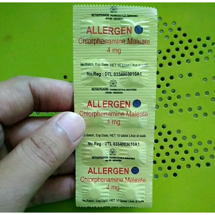 Jual ALLERGEN Tablet Per strip isi 10 Tablet - Obat Alergi, Pilek ...