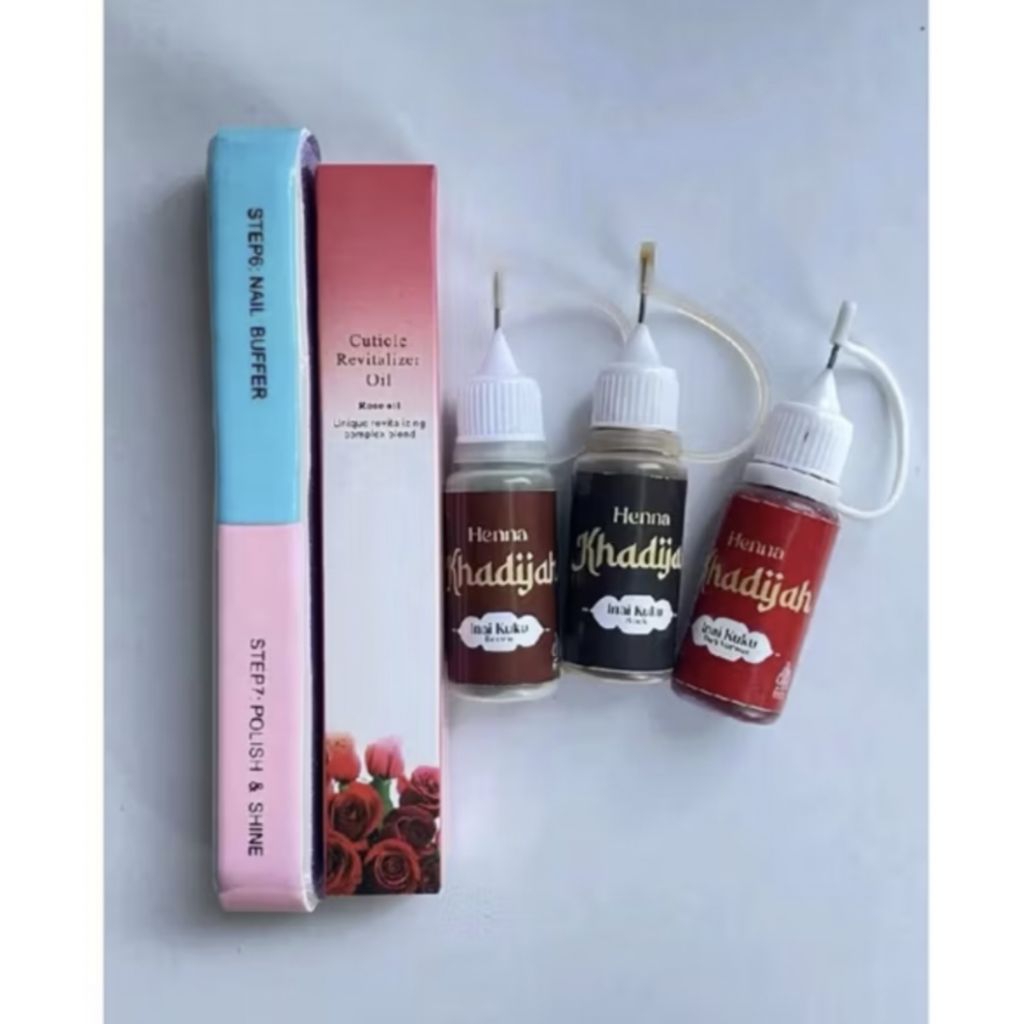 Jual [ PAKET LENGKAP ISI 3 ) HENNA KHADIJAH + SERUM + KIKIR KUKU HENNA ...