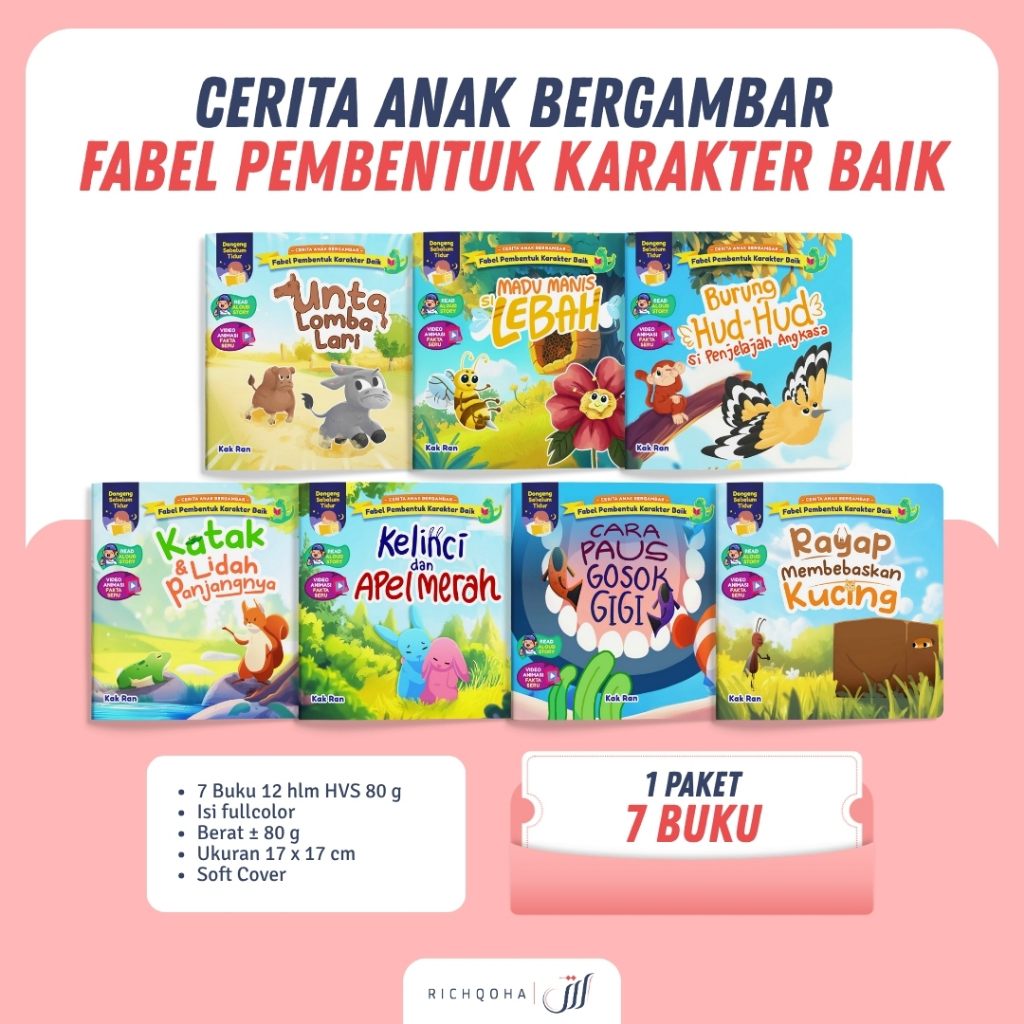 Jual Buku cerita anak bergambar dongeng fabel tk sd 7 Fabel Pembentuk ...