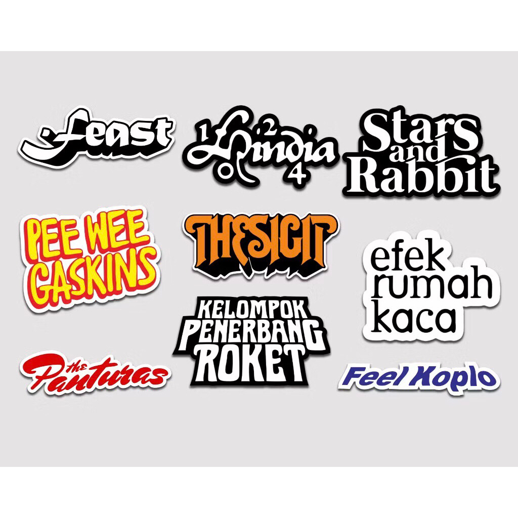 Jual stiker set band indie the sigit feast efek rumah kaca hindia ...