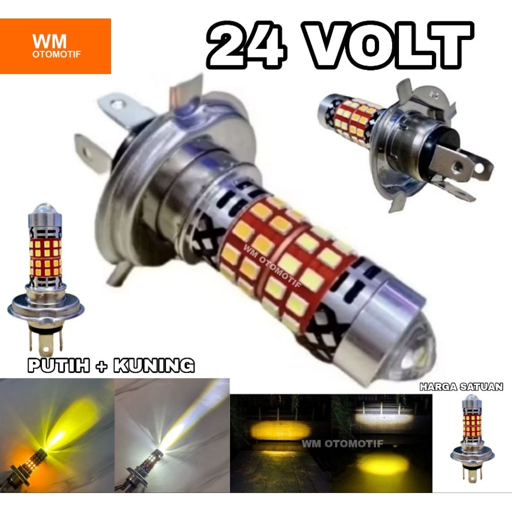Jual Lampu LED Utama 24 Volt 40 Mata H4 Monster Depan Senja High Low 2 ...