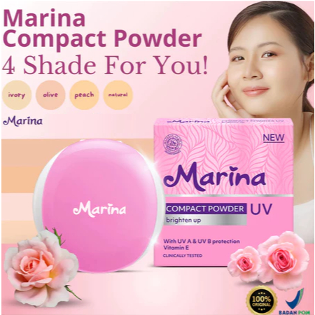 Jual MARINA UV PROTECTION COMPACT POWDER ALL COLOR | Shopee Indonesia