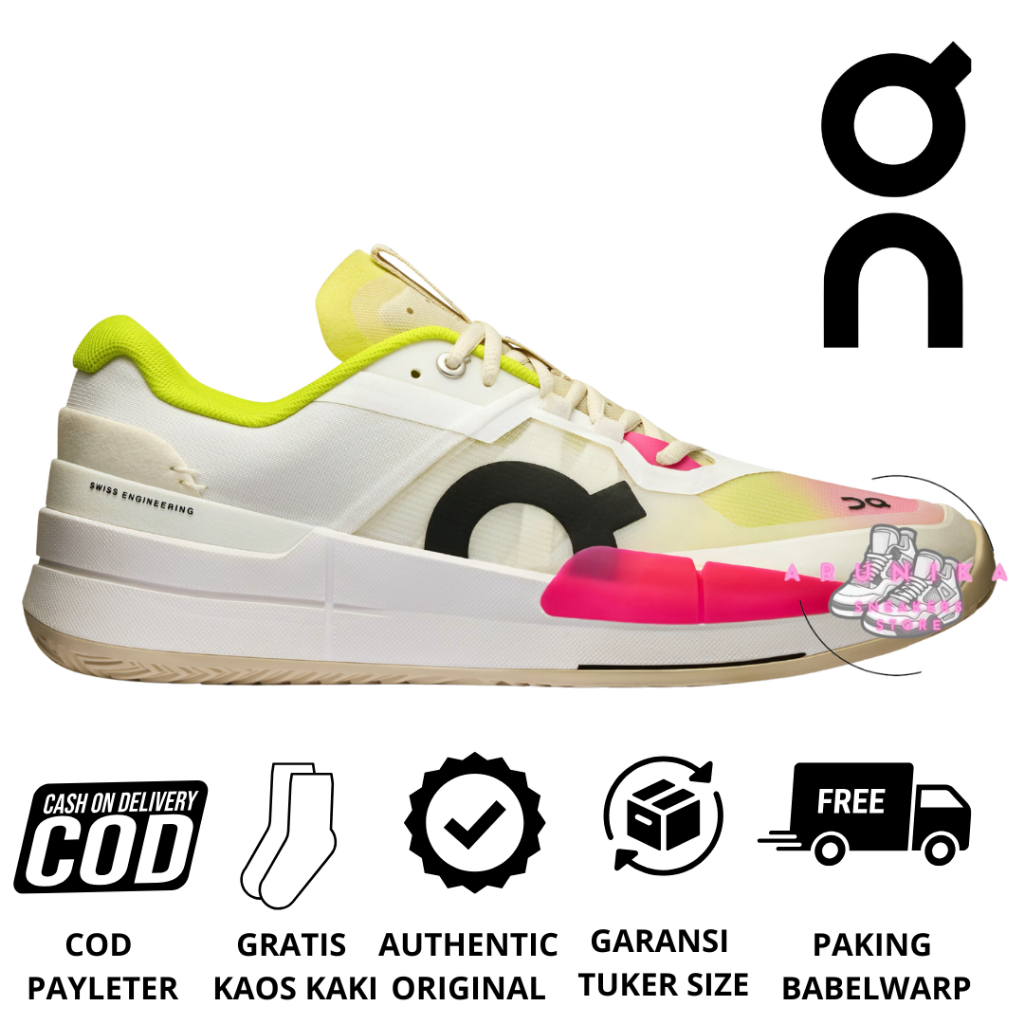 Jual Sepatu Tennis Padel Wanita On Cloud Roger Pro 2 White Lime ...
