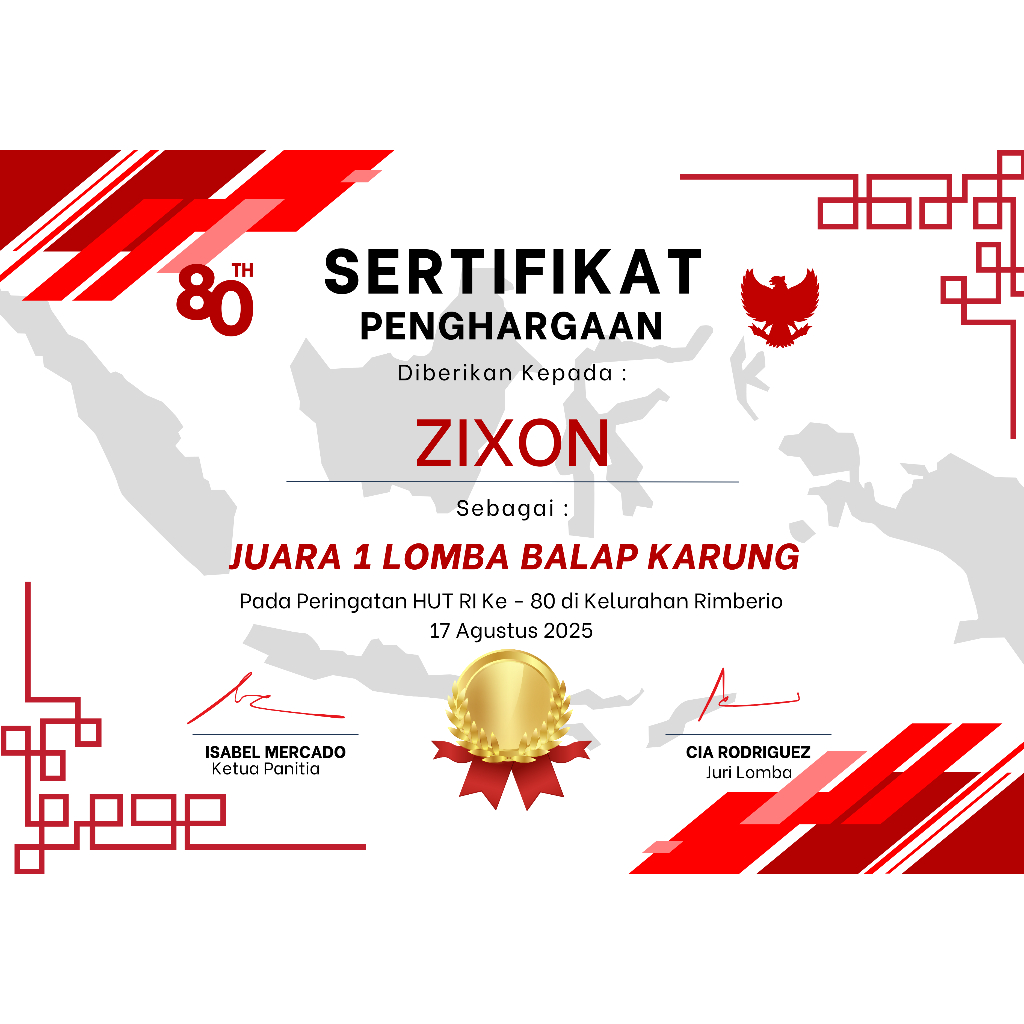 Jual Jual Desain Template Sertifikat/Piagam penghargaan siap Print ...