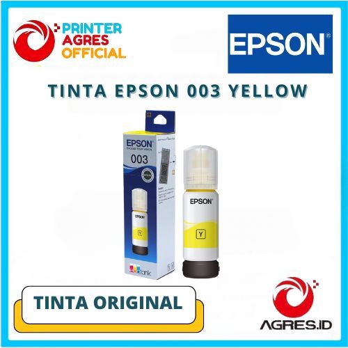 Jual Tinta Printer EPSON 003 Yellow Kuning Original L1100 L1200 L3100 ...