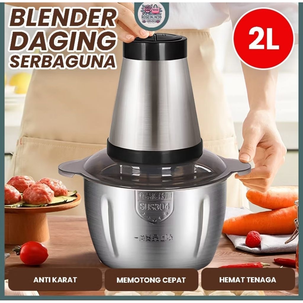 Jual Blender Chopper Penggiling Daging Sayur Buah Hitam | Shopee Indonesia