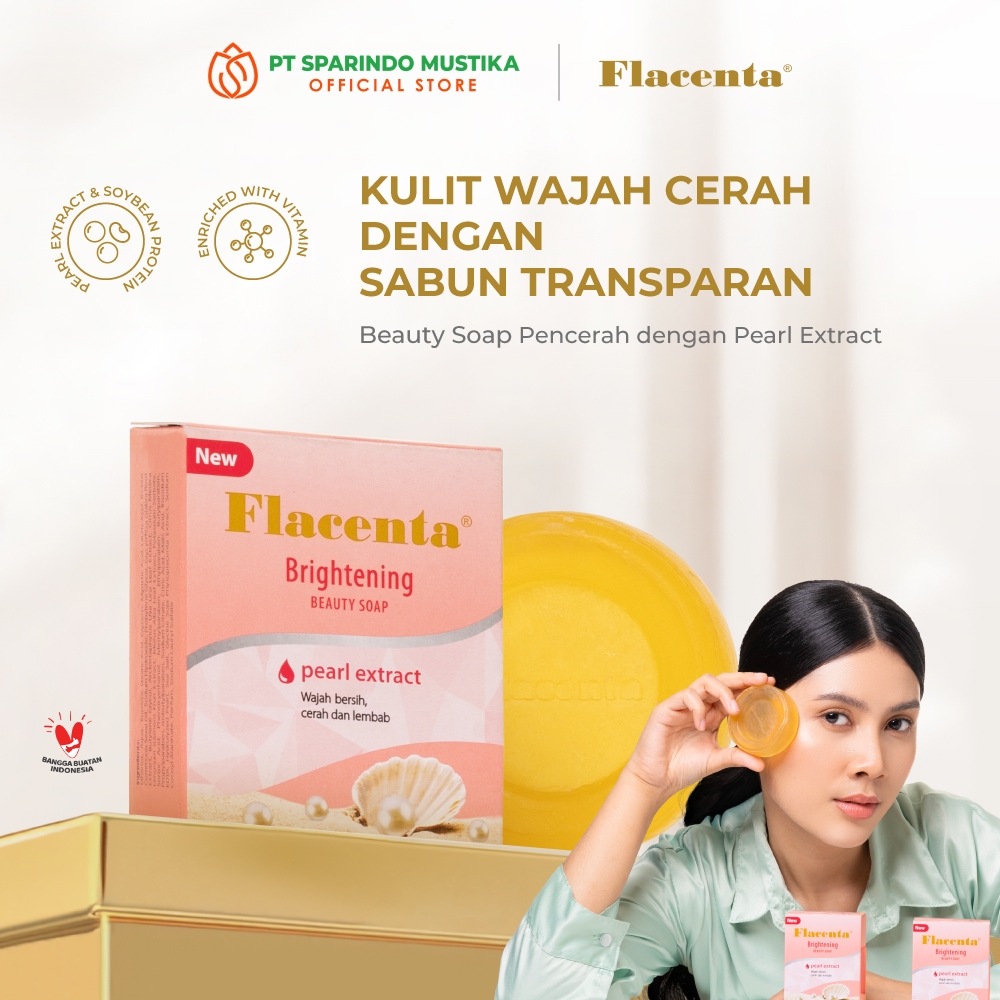 Jual FLACENTA Brightening Soap Pearl Extract 2 in 1 Sabun Pembersih ...
