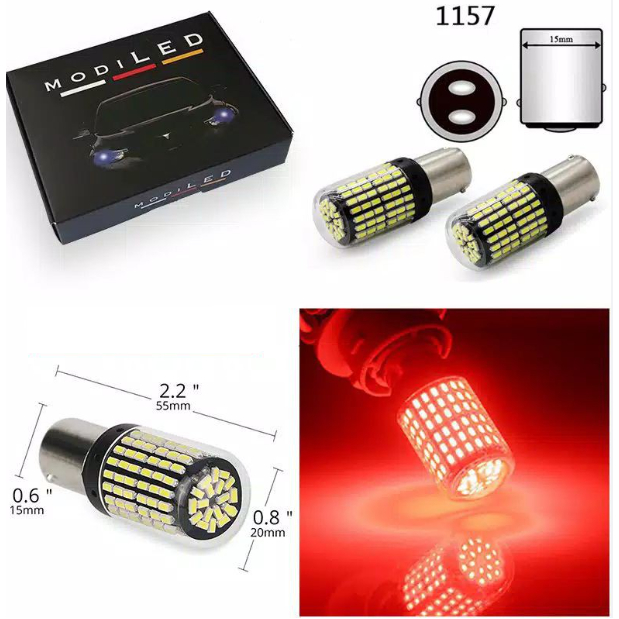 Jual Lampu LED Rem Brake Bayonet 2 Kaki 1157 144 Titik SMD 12V dc Mobil ...
