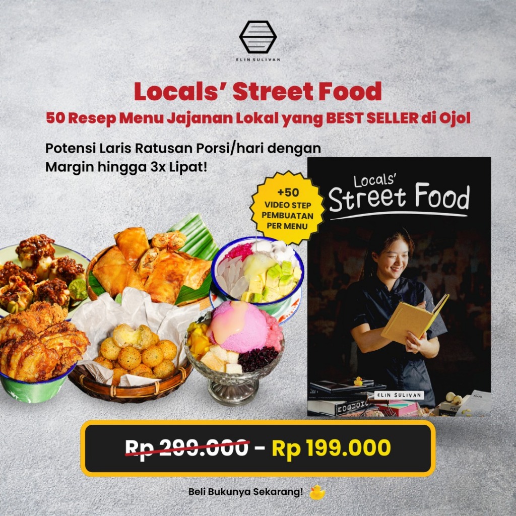 Jual BUKU RESEP STREET FOOD CHEF ELIN 50+ RESEP & 50 VIDEO IDE JUALAN | Shopee Indonesia