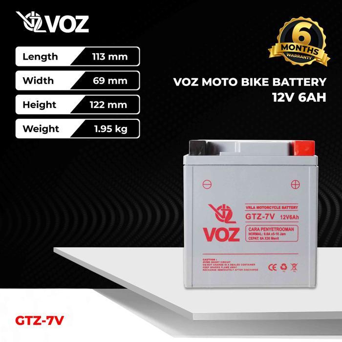 Jual Voz Aki Motor GTZ7V 12V 6Ah - Baterai Aki Motor | Shopee Indonesia