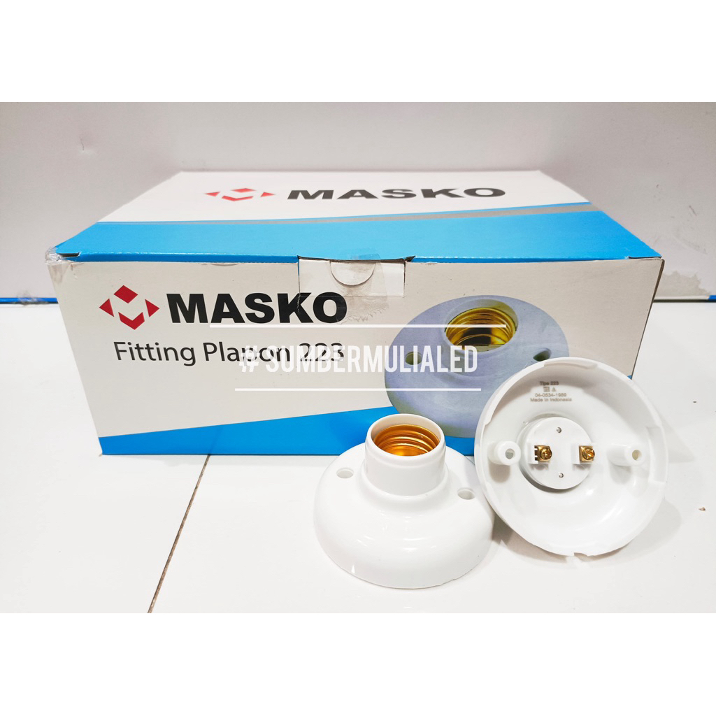 Jual [ PAKET 1 BOX ISI 24 PCS ] MASKO FITTING PLAFON TEMPEL BULAT KECIL ...