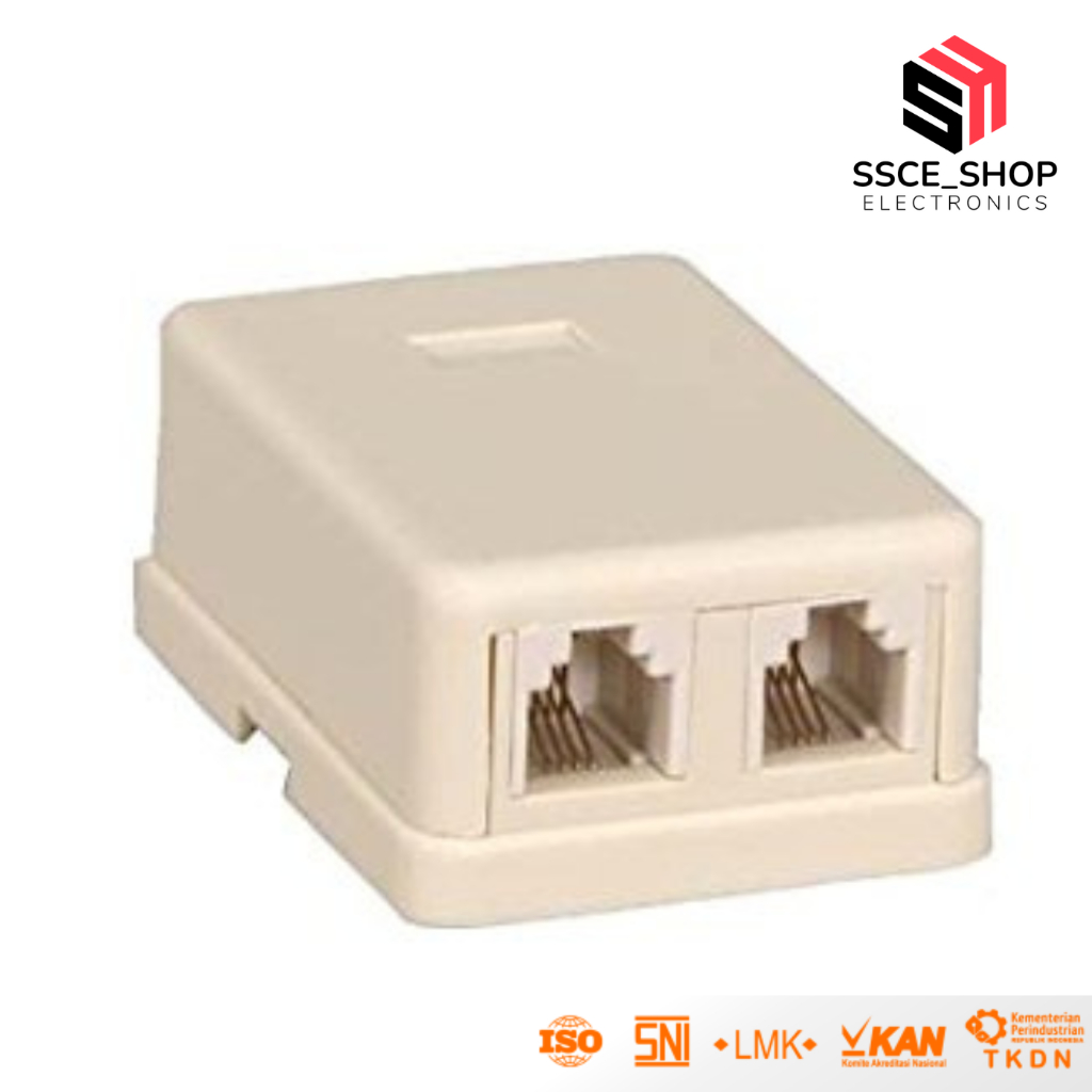 Jual Roset Telepon 2 Lubang Kiitani / Terminal Telefon 2 Lubang RJ11 ...