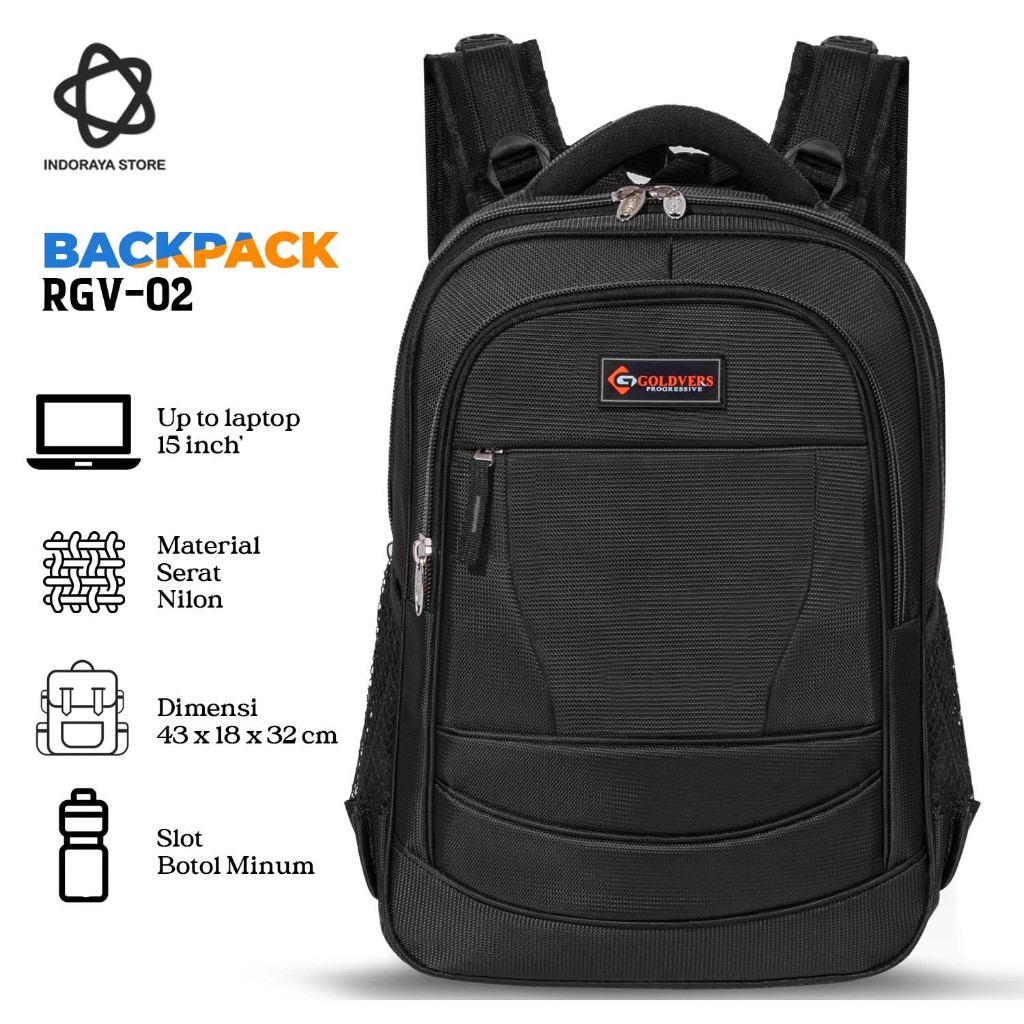 Jual Tas Ransel GOLDVERS Pria Wanita Tas Laptop Sekolah Kuliah Backpack ...