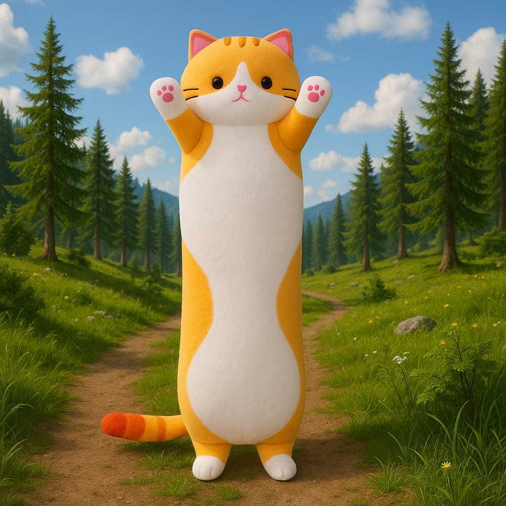 Jual boneka guling kucing guling kucing 60cm bahan halus lembut ...