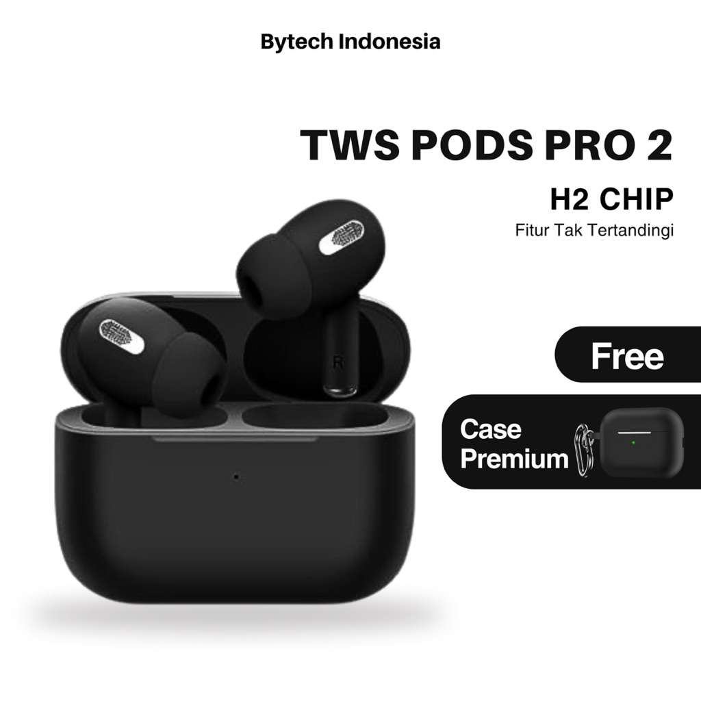 Jual BYTECH TWS Pods Pro 2 Black Edition Wireless Earphone Bluetooth ...
