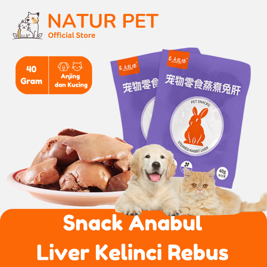 Jual Snack Anabul Daging Kelinci Rebus 40 gr Untuk Kucing dan Anjing ...