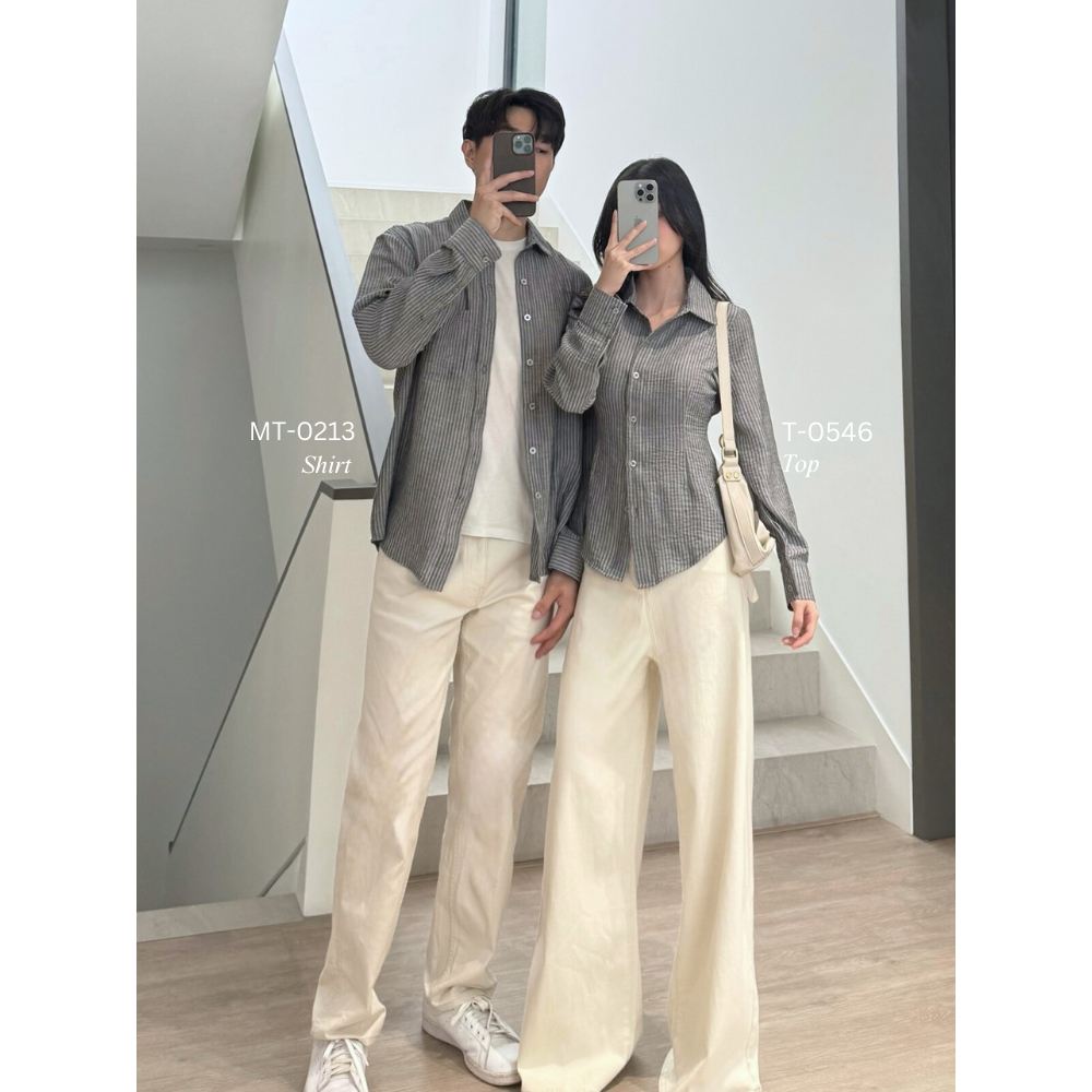 Jual Kadaka Couple Outfit | Long Sleeve Fitted Shirt & Men Top Shirt ...