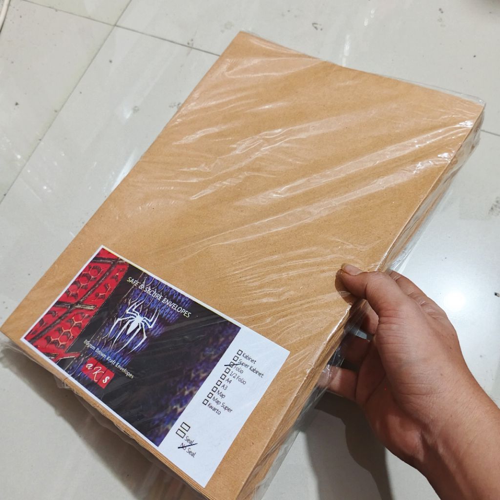 Jual 1 Pak Map Coklat Polos Isi 100 Lembar ( 3 Ukuran ) | Shopee Indonesia