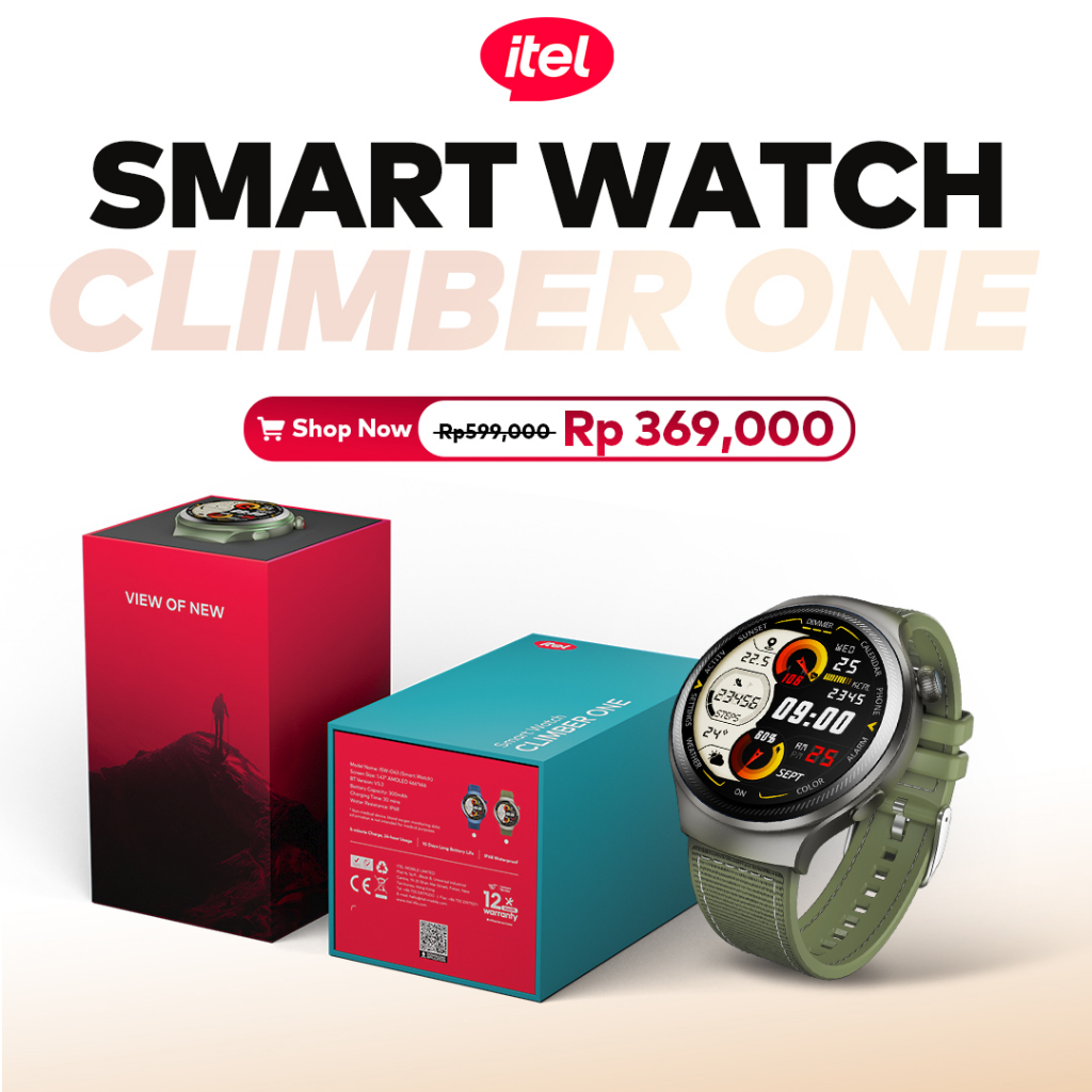 Jual itel Smart watch O43 1.43 inch AMOLED Touch Screen IP68 water ...