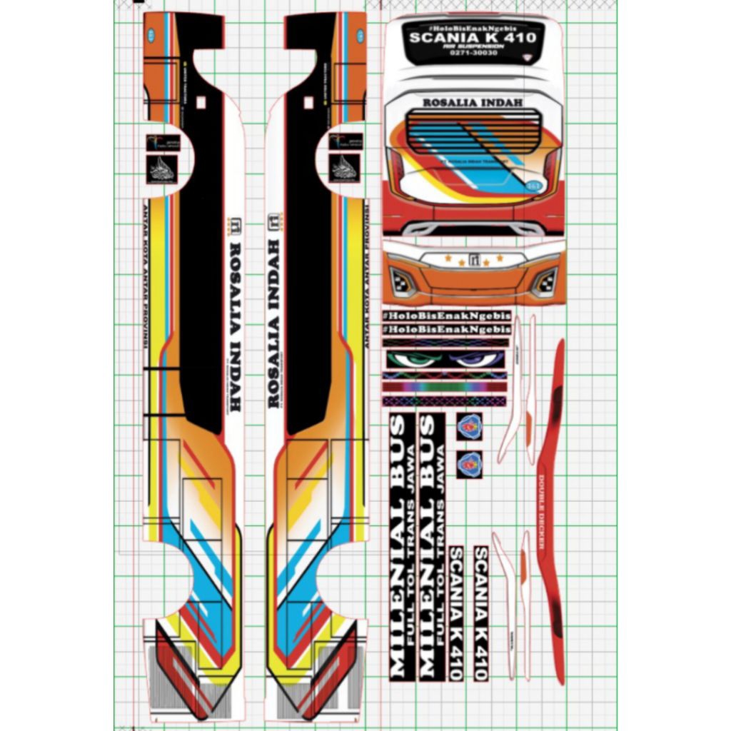 Jual Po Rosalia Indah Double decker | sticker miniatur Bus | stiker ...
