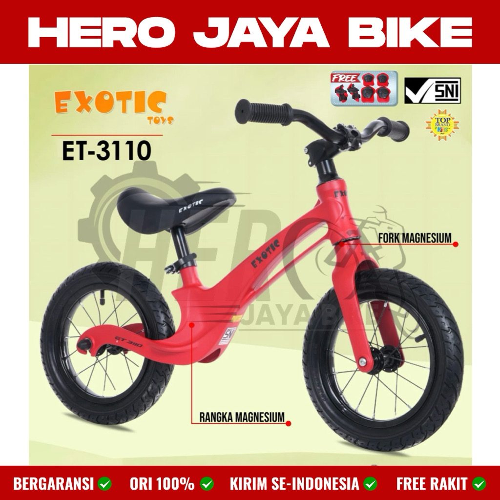 Jual Balance Bike PUSH BIKE EXOTIC ET 3110 Ban Karet Pompa Sepeda ...