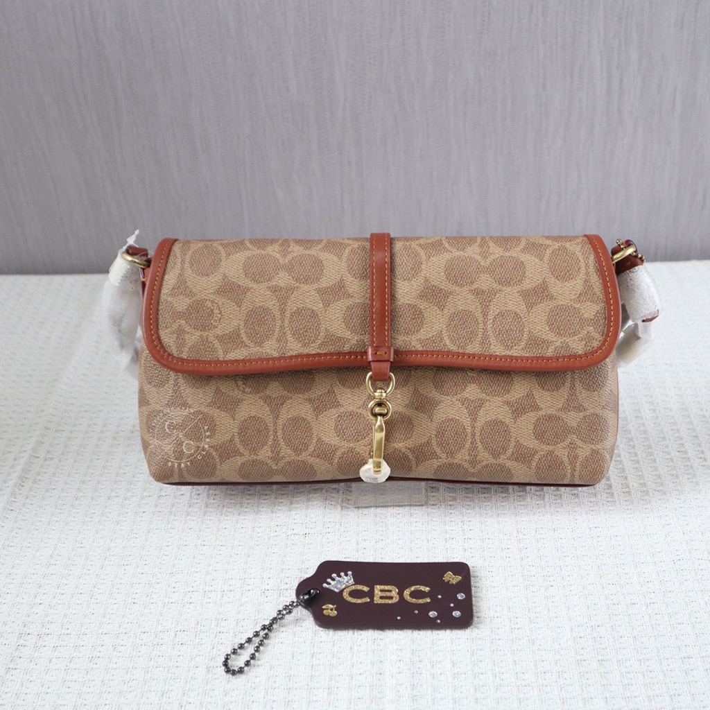 Jual CBC - Hamptons Bag In Signature Canvas Tan Rust Ready New | Shopee ...