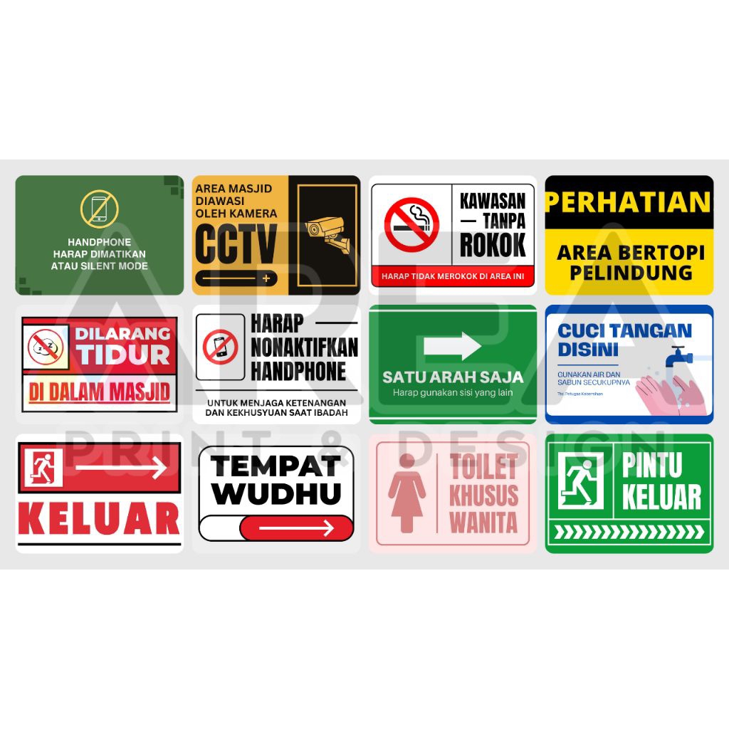 Jual mmt kawasan tanpa rokok, mmt area diawasi cctv, mmt arah keluar ...