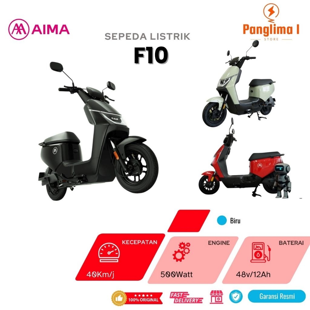 Jual Sepeda Listrik Aima F10 48V 12Ah desain Trendy Garansi Resmi aima | Shopee Indonesia