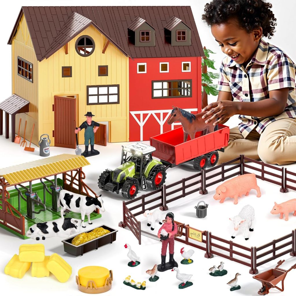 Jual Pupu Pig Farm Animals Barn House Toys - Kids Tractor Toy with ...